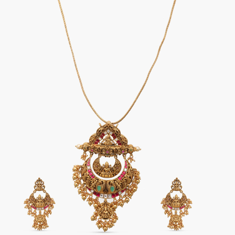 Discover Ambuja Antique Nakshi Silver Pendant Set | Paksha
