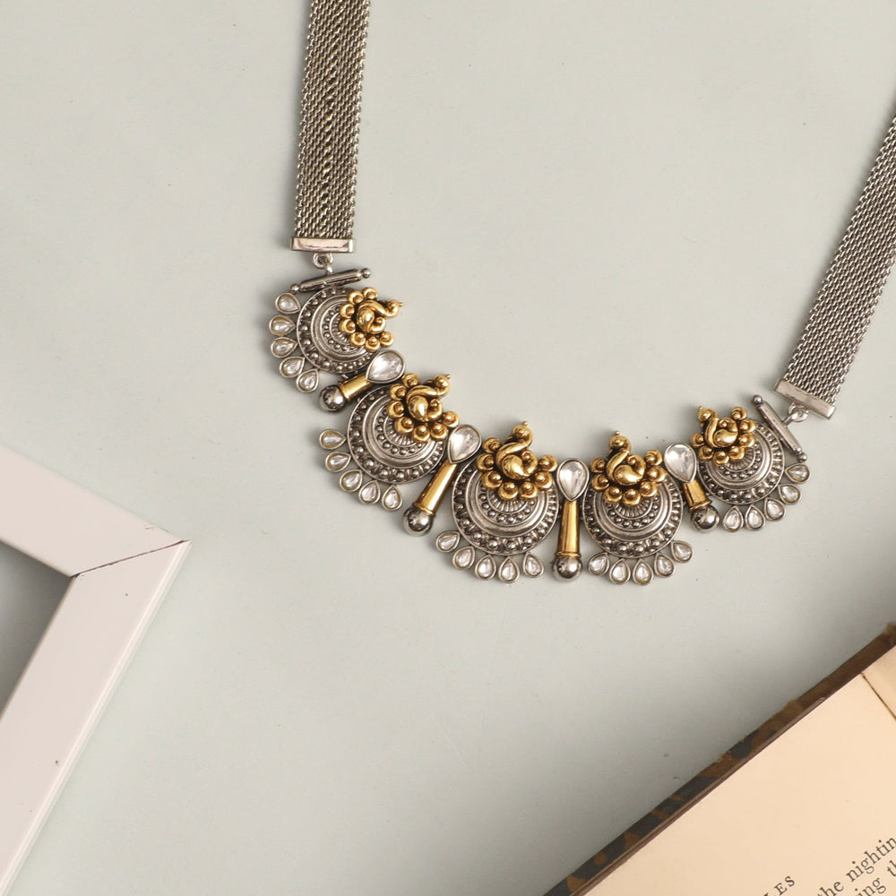 Shop Paksha's Trendy Peacock Classic Oxidized Silver Choker