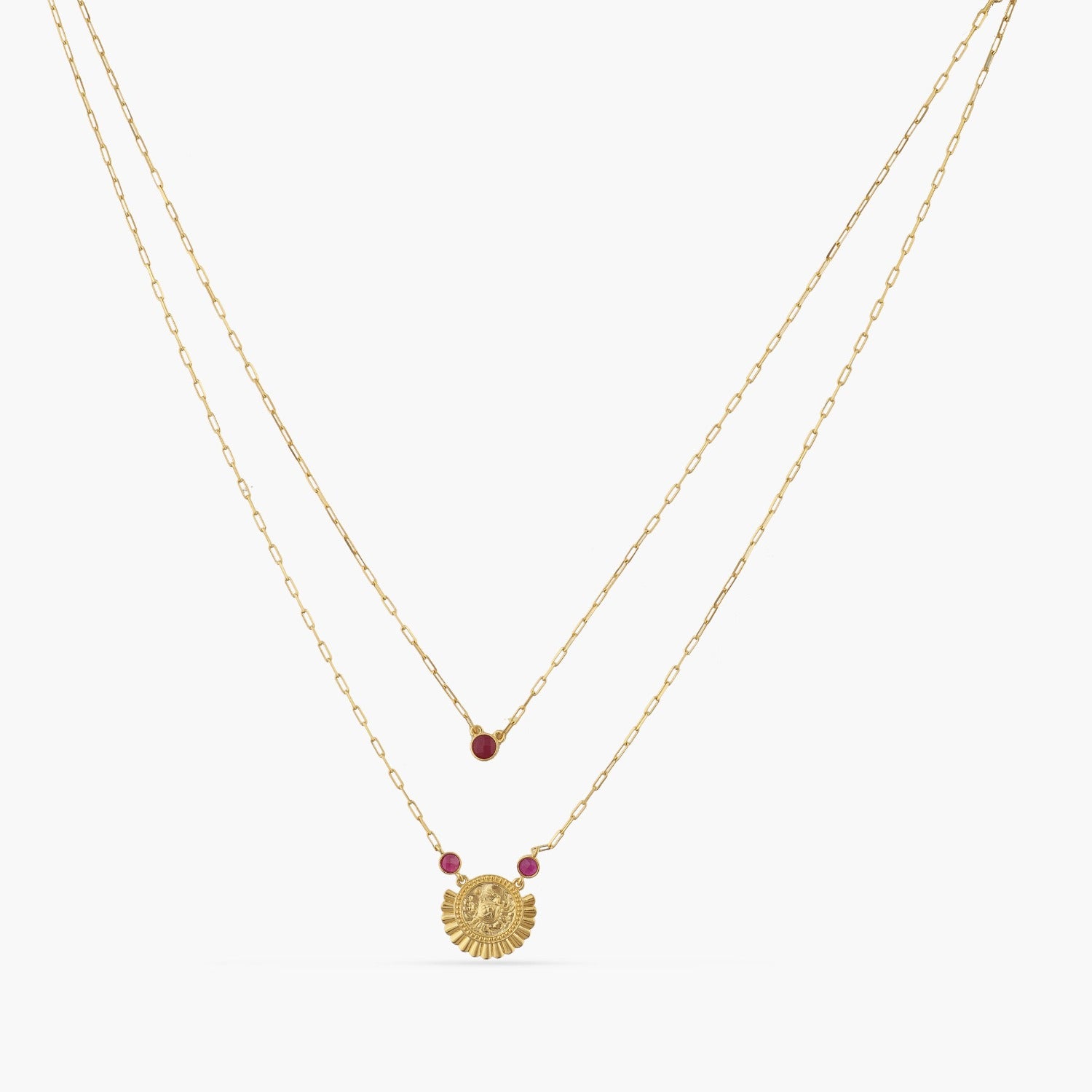 Ruby gold plated necklace store